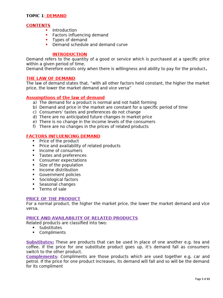 Understanding Demand: Factors and Types | PDF | Demand | Monopoly