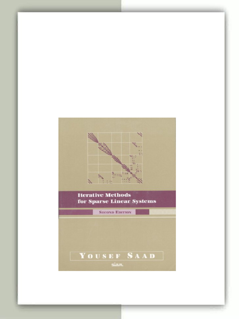 Iterative methods for sparse linear systems 2nd Edition Yousef Saad download | PDF | Mathematics ...