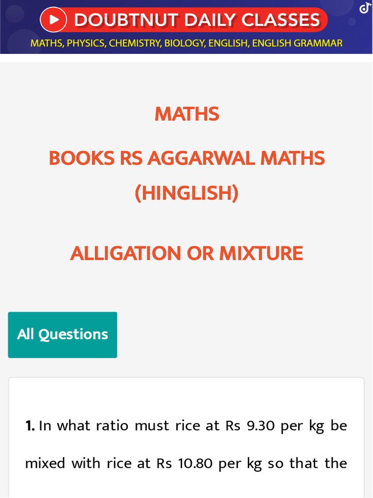 Books Doubtnut Question Bank | PDF | Milk