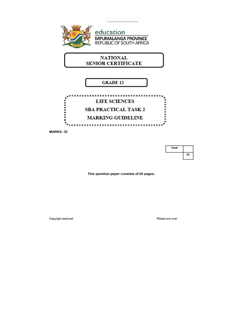 Grade 12 Life Sciences Practical Task 2 Memo | PDF | Genotype | Genetics