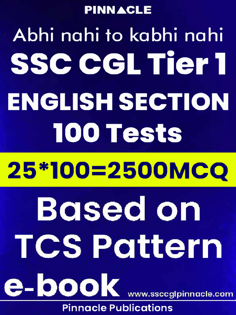SSC CGL Tier-1 English 100 Practice Sets TCS Pattern | PDF | Verb | Adjective