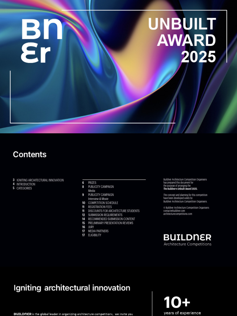 Buildner's Unbuilt Award 2025 Full Brief | PDF | Creativity | Design
