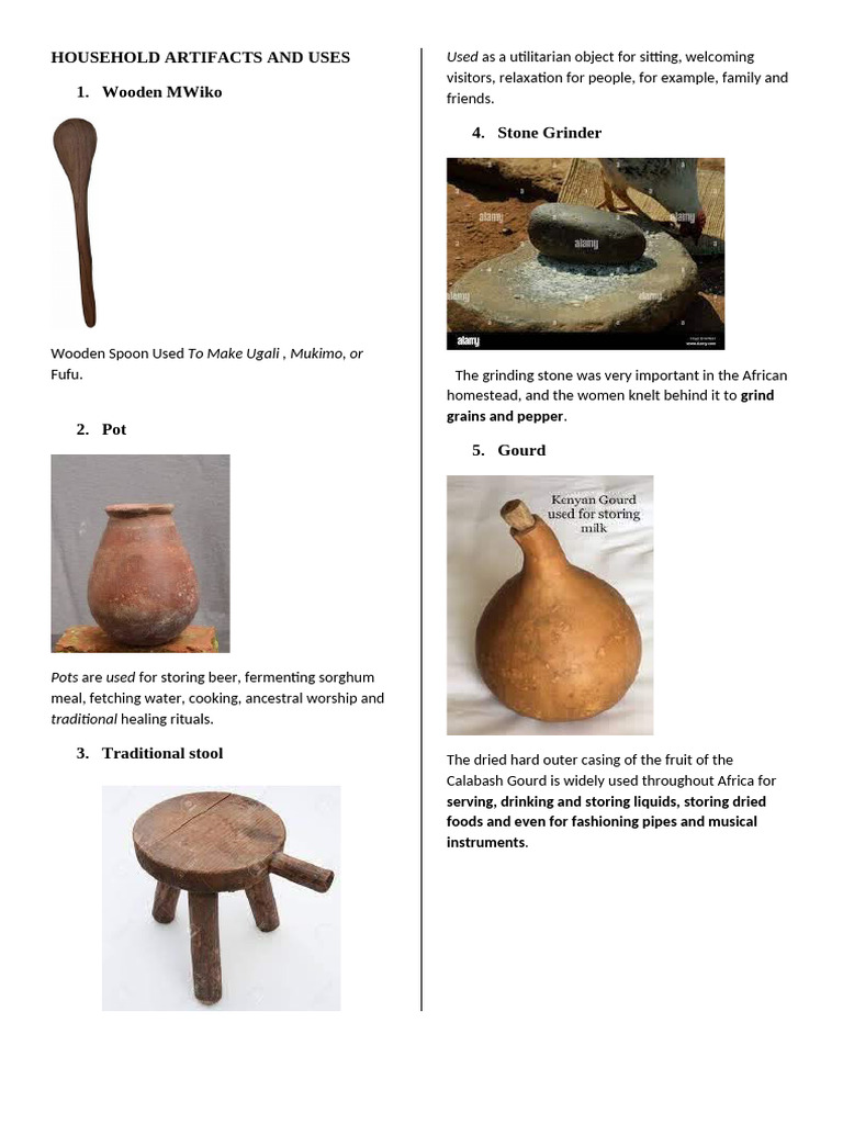Traditional Household Artifacts and Uses | PDF