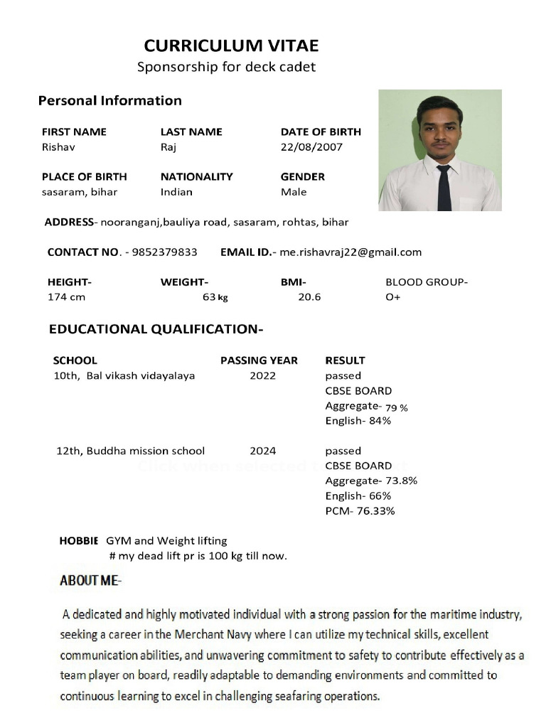 Rishav Raj - CV | PDF