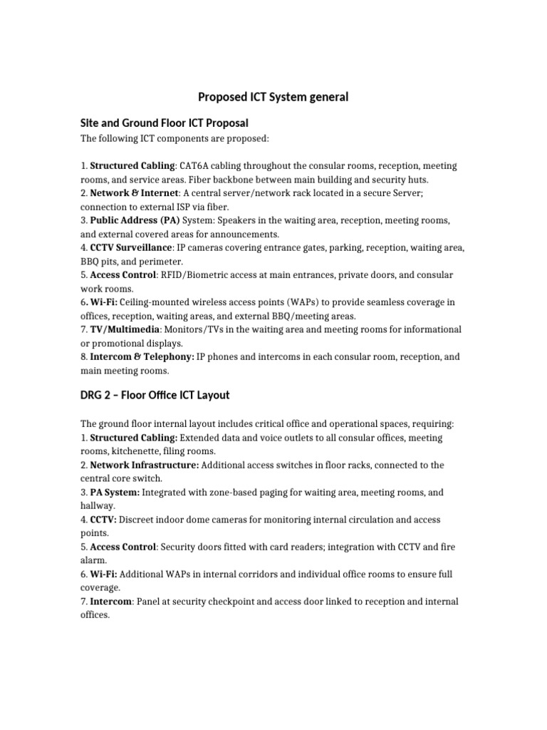 Proposed - ICT - System Revised Drawing | PDF | Access Control | Computer Network