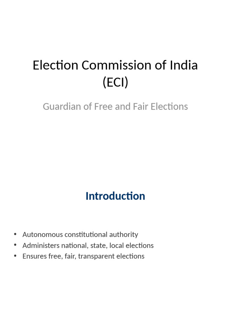 Election Commission of India Overview | PDF