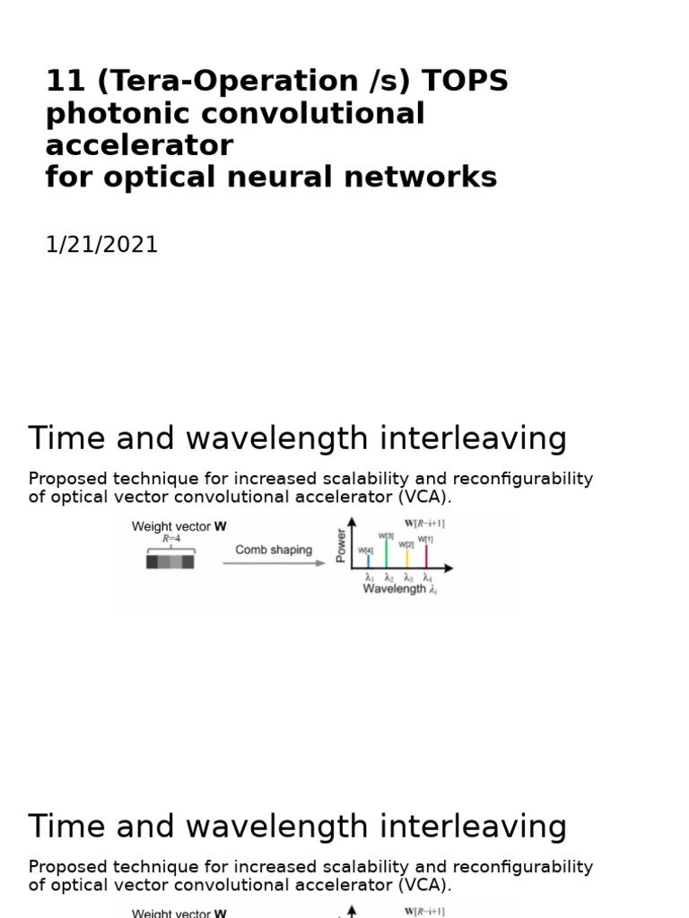 Time-Wavelength Interleaving For TOPS CNN | PDF | Computational ...