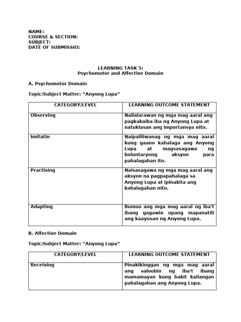 Learning Task 5 Template | PDF