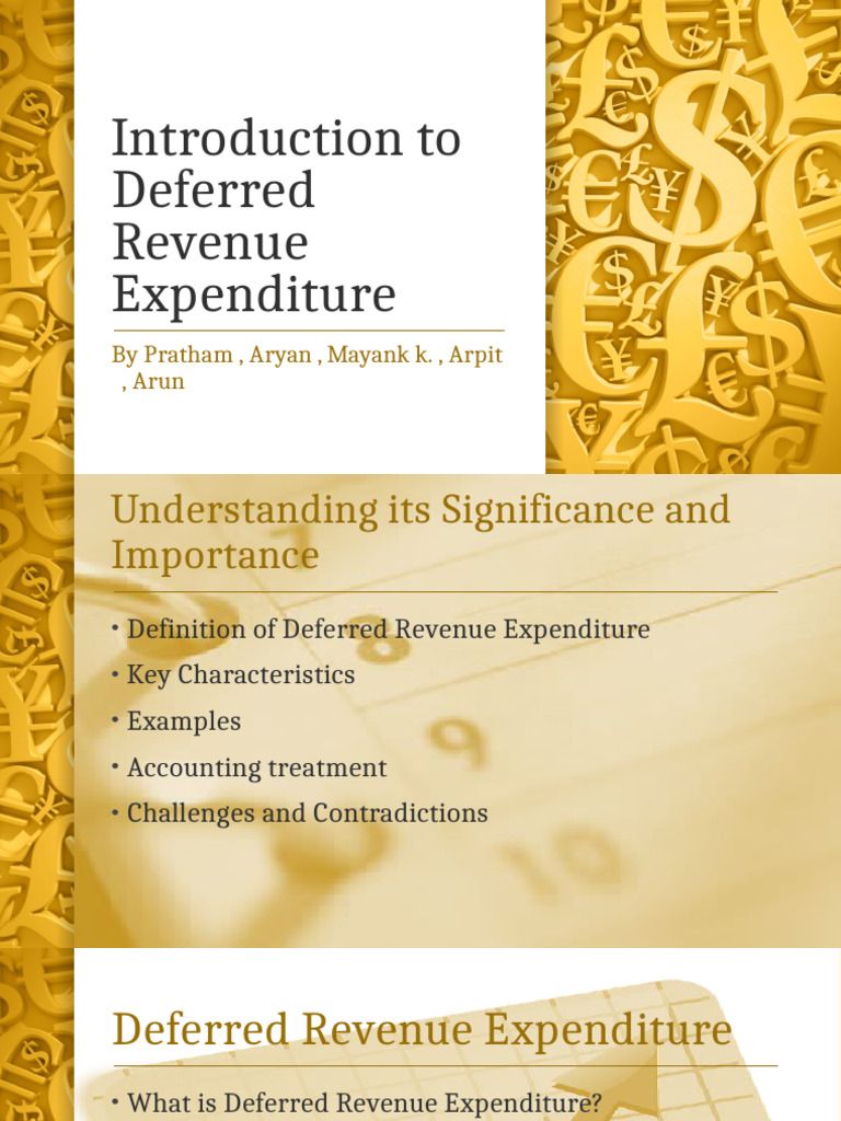 Introduction To Deferred Revenue Expenditure | PDF | Expense | Deferral