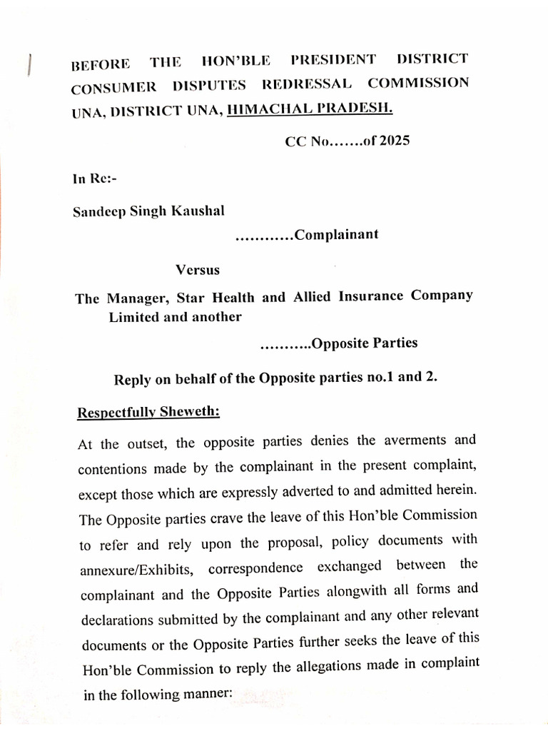 Sandeep Kaushal Vs Star Health | PDF