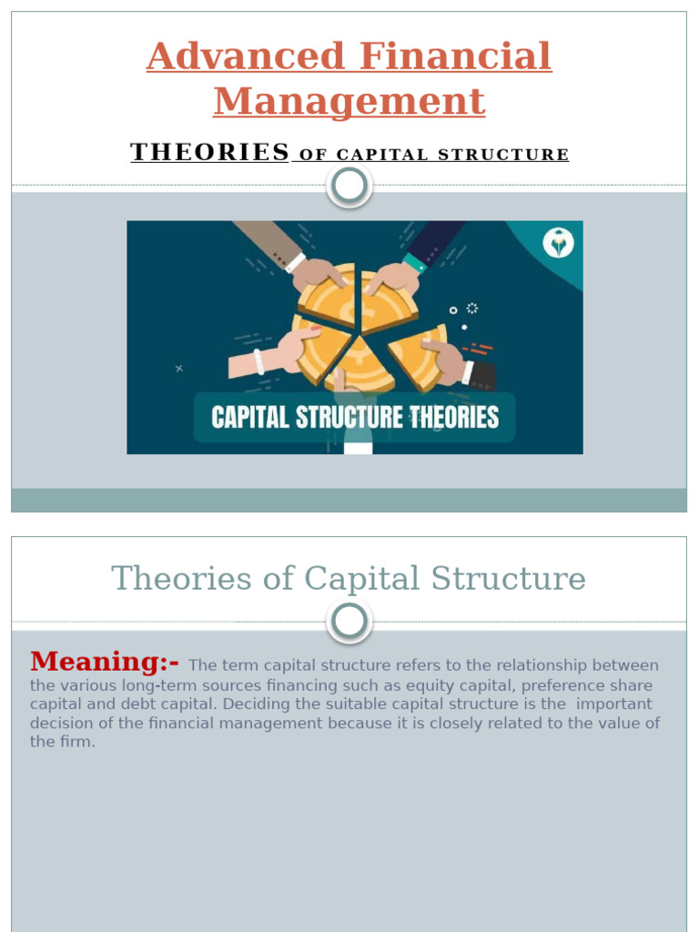 Theories of Capital Structure Explained | PDF