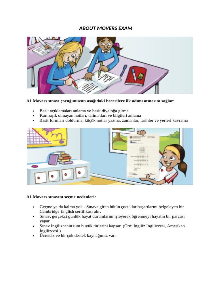 About Movers Exam | PDF