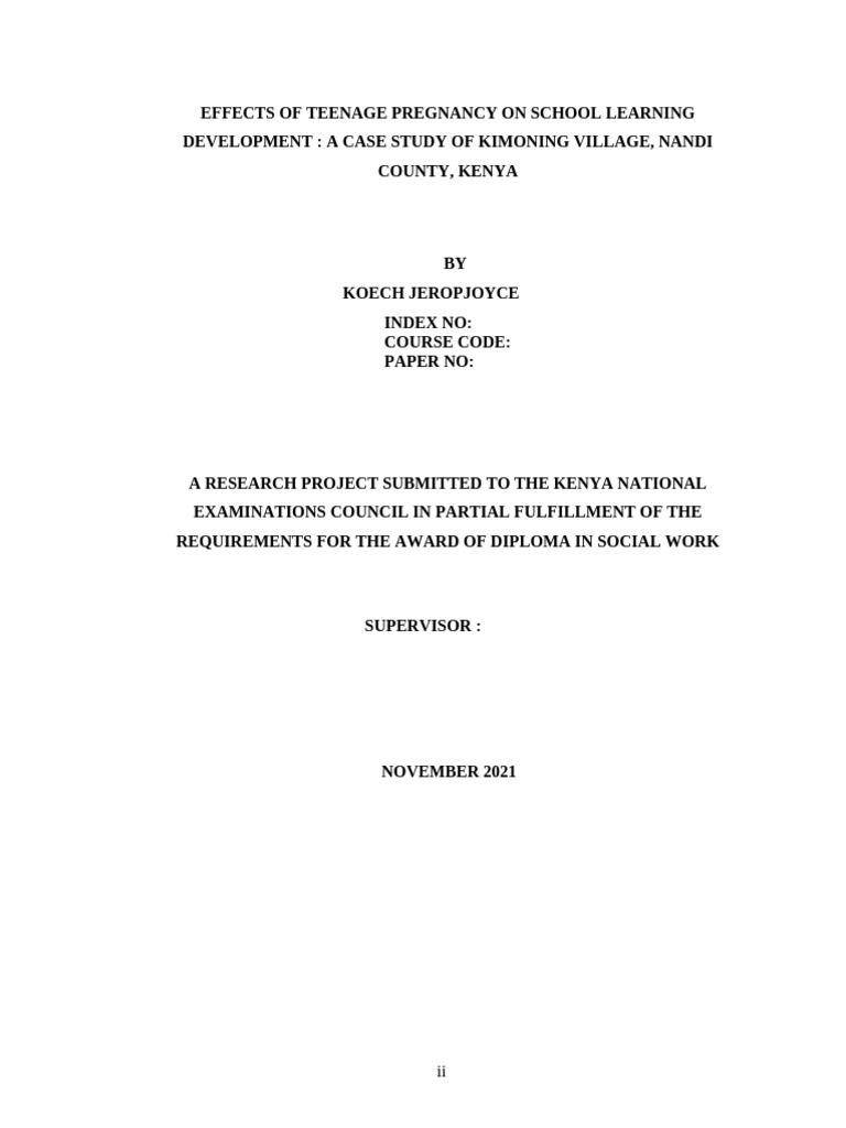 Teenage Pregnancies Joyce | PDF | Adolescence | Validity (Statistics)