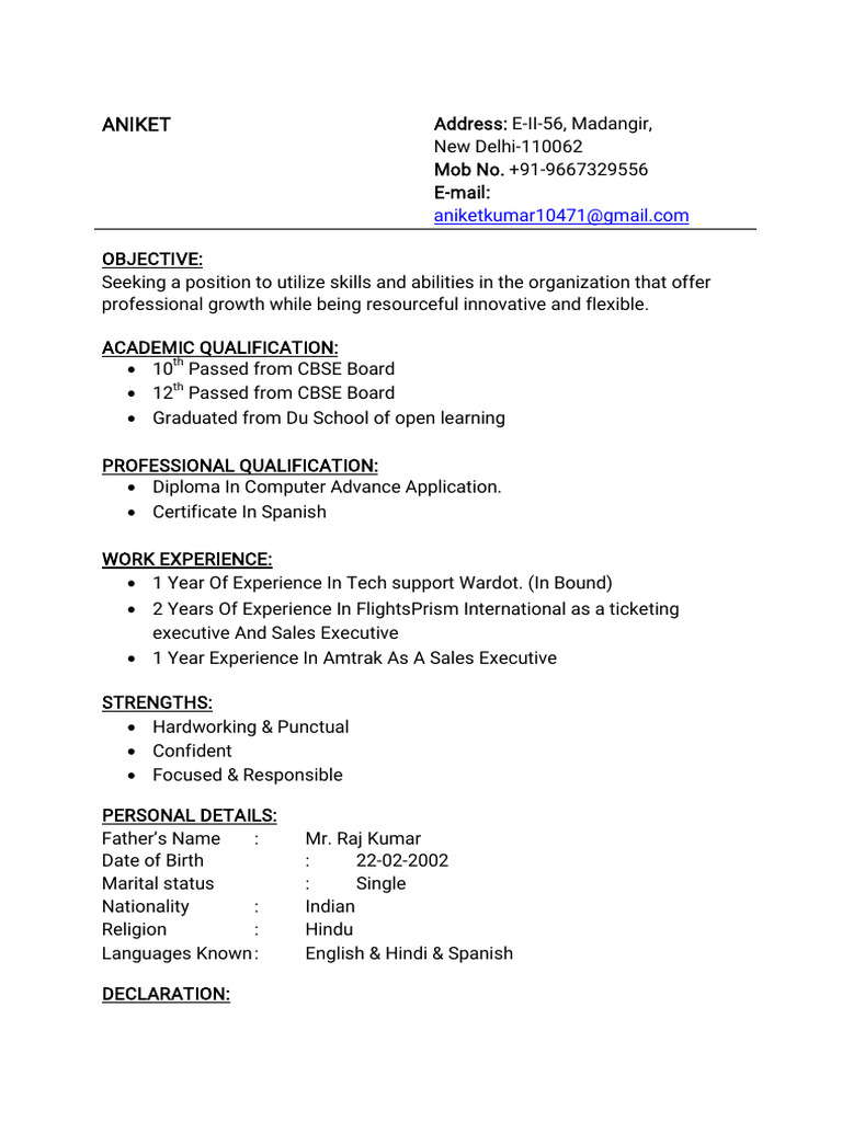 Updates Resume 1 | PDF