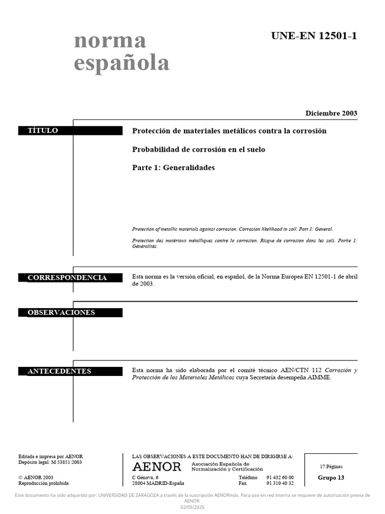 Protección contra corrosión en suelos | PDF | Corrosión | Física ...