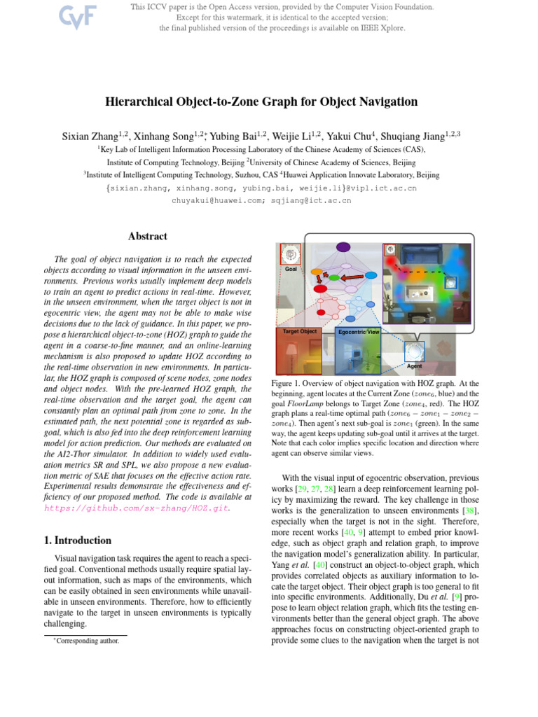 2021 - Zhang Et Al - Hierarchical Object-to-Zone Graph For Object Navigation | PDF | Vertex ...