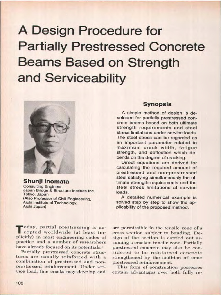 A Design Procedure For Partially Prestressed Concrete Beams Based On ...