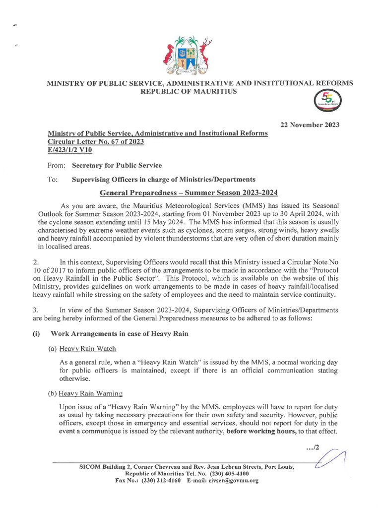 Circular Letter No.67 of 2023 | PDF