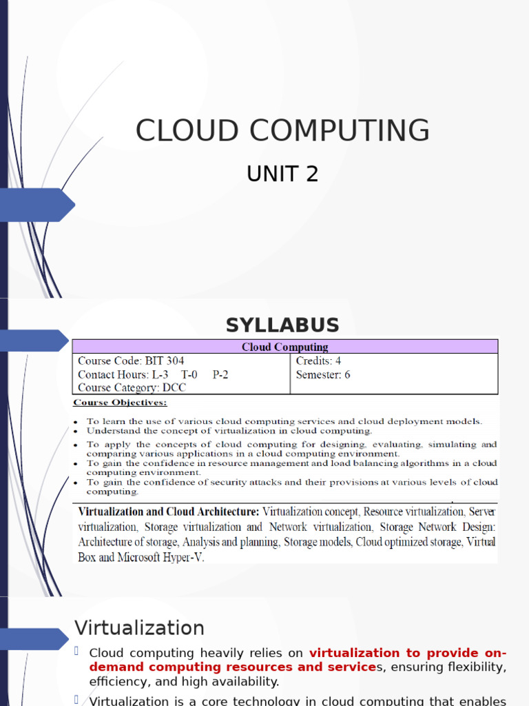 Cloud Computing UNIT 2 Updated | PDF | Virtualization | Hyper V
