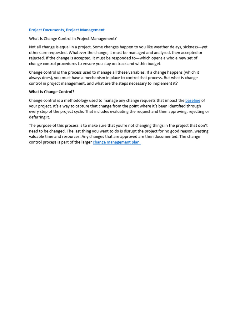 Change Control | PDF