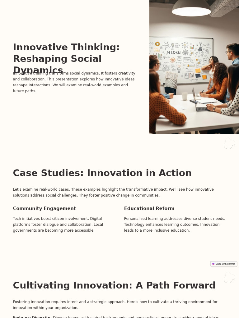 Innovative Thinking Reshaping Social Dynamics | PDF