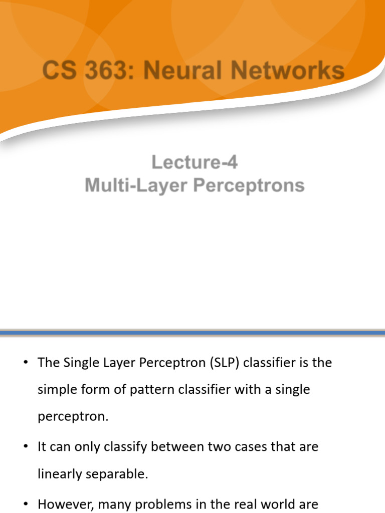 Lecture-4 Multi-Layer Perceptrons | PDF | Applied Mathematics | Machine Learning