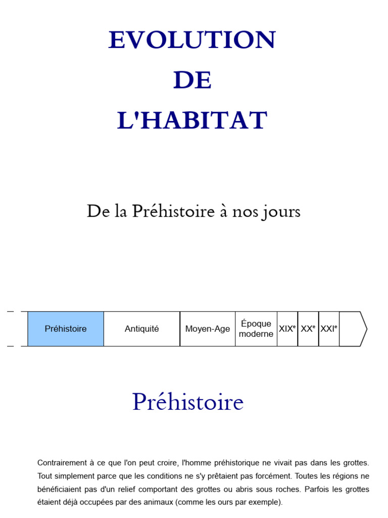 Évolution de l'Habitat à Travers les Âges | PDF | Néolithique | Moyen-Âge