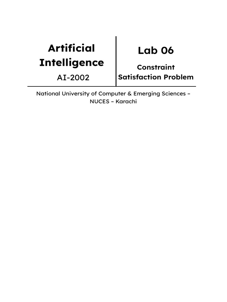 Lab 06 Constraint Satisfaction Problem | PDF | Computer Programming