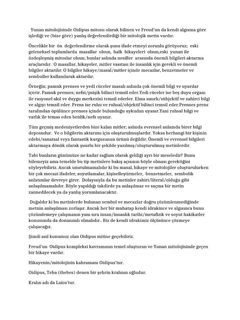 Yunan Mitolojisinde Oidipus Olarak Bilinen | PDF