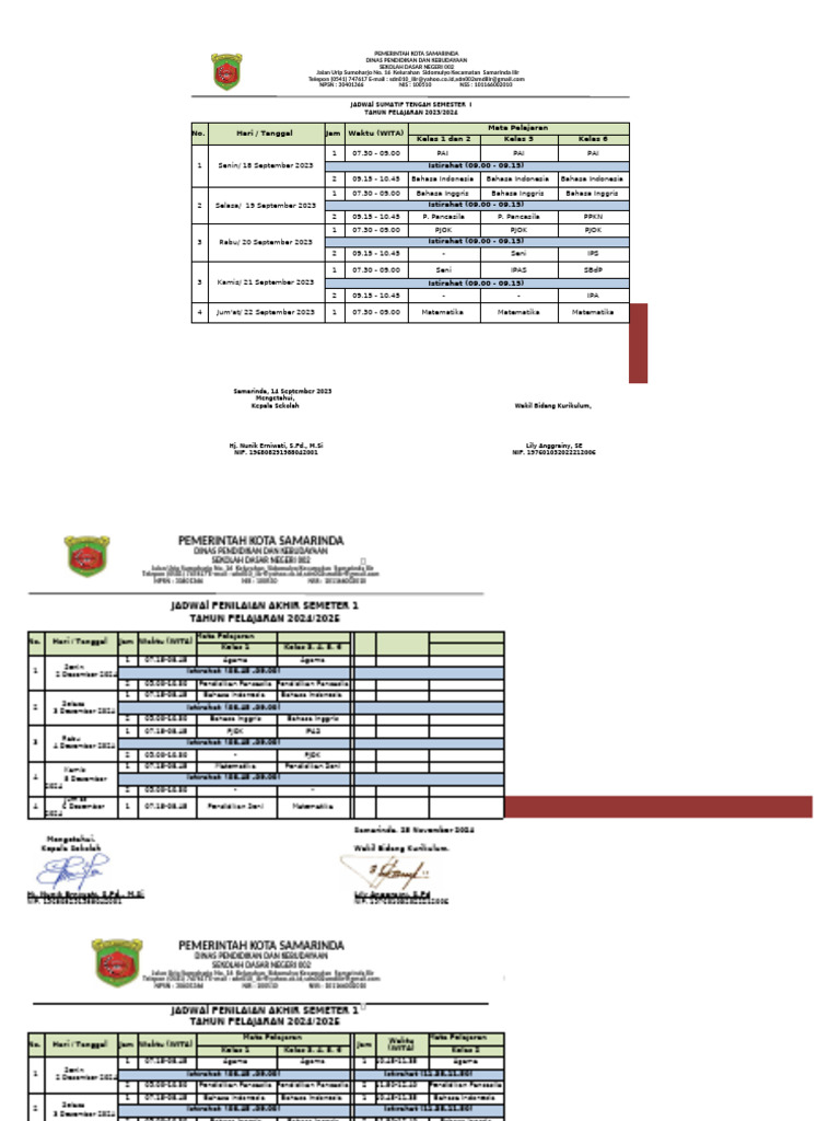 Jadwal Try Out 1 Dan 2 | PDF