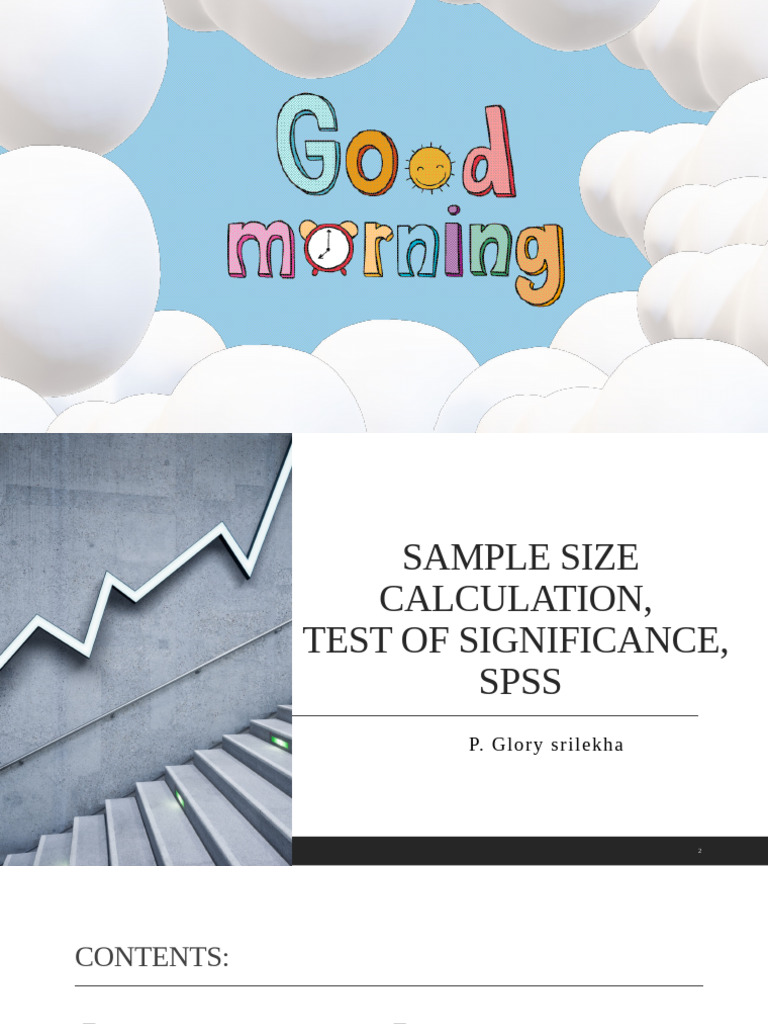 Sample Size Calculation, Test of Significance, Parametric Non ...