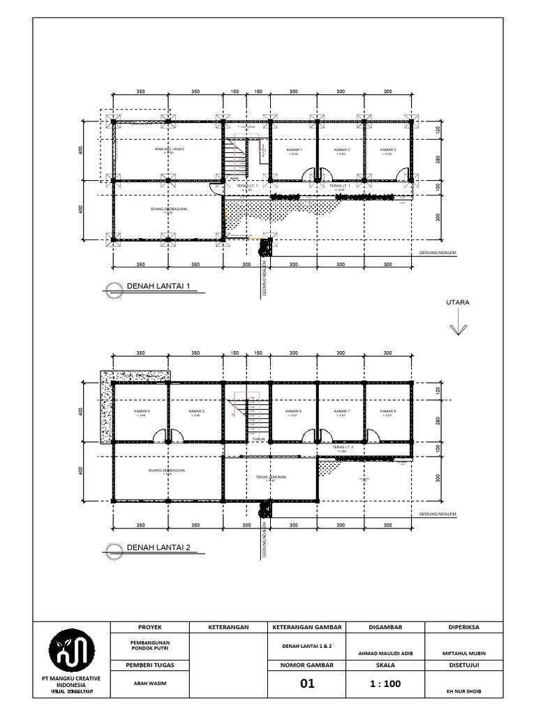 Gabung - Denah Rencana Lantai 1 & Lantai 2 | PDF