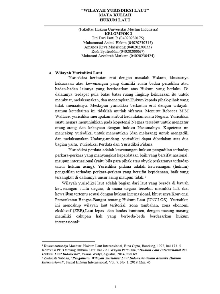 Kelompok 2 Wilayah Yurisdiksi Laut | PDF