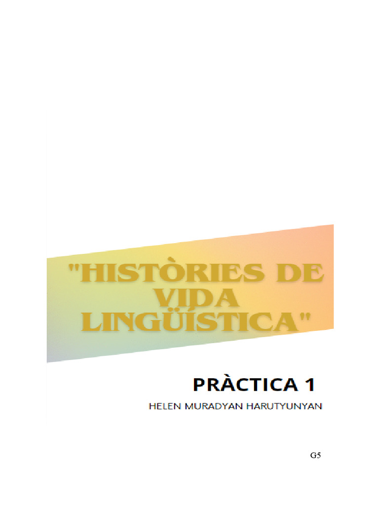 Relat de Vida Lingüística | PDF