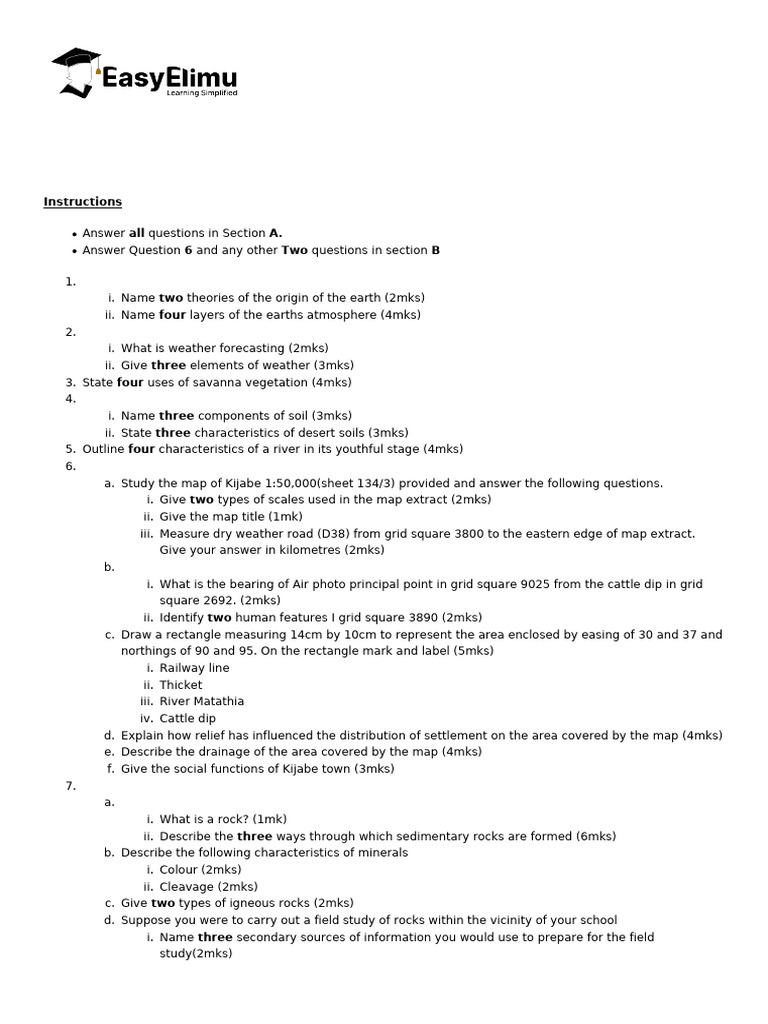 Hsgeography Paper 1 Questions and Answers - KCSE Prediction Papers 2023 ...