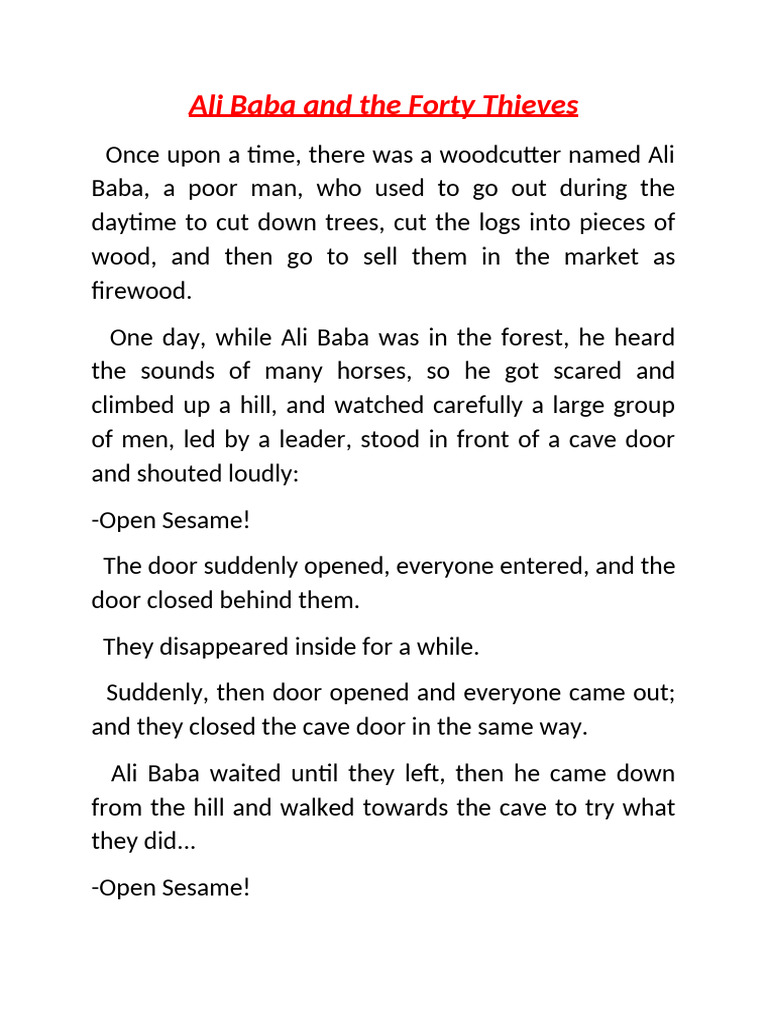 Ali Baba's Treasure and Thieves' Plot | PDF