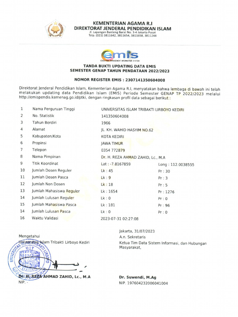 BA EMIS 2022-2023 Genap | PDF
