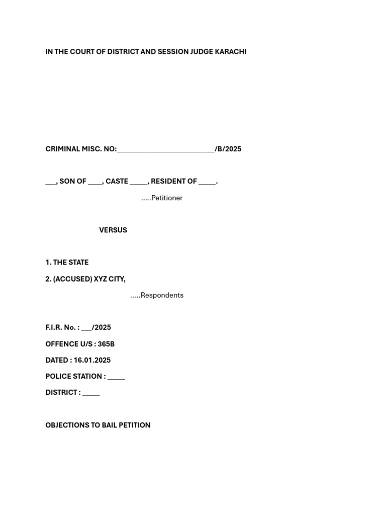 Bail Rejection Application | PDF | Bail | Crime & Violence