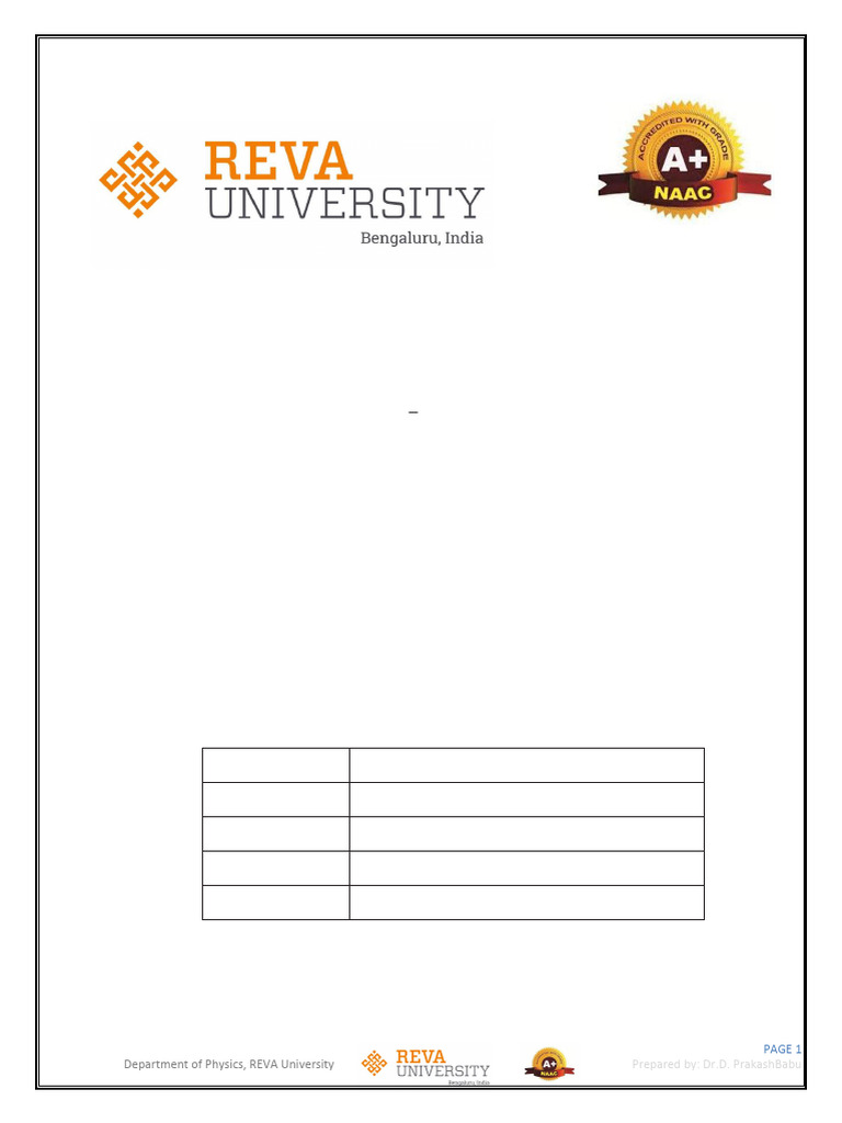 REVA University Physics Lab Manual 2025 | PDF | Optical Fiber | Light ...