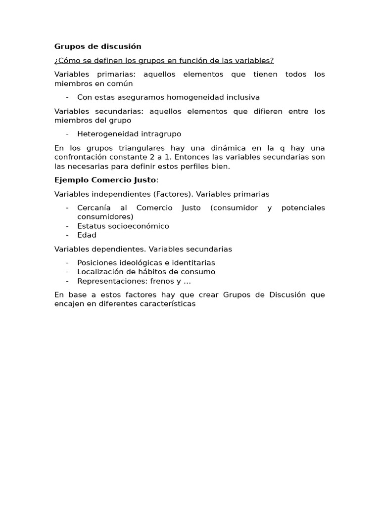 Grupos de Discusión | PDF
