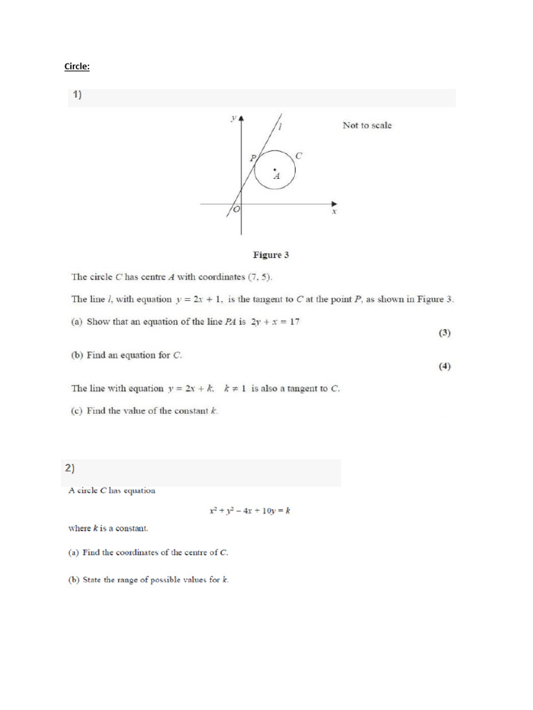 C1. Circle | PDF
