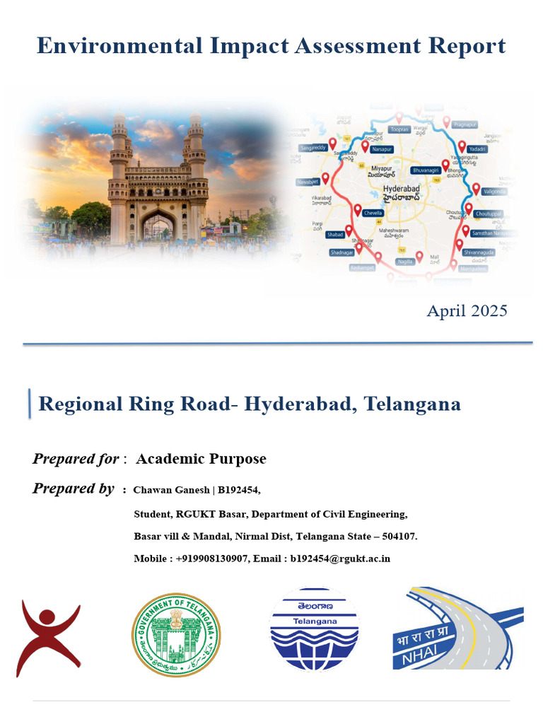 Eia Report Regional Ring Road Hyderabad | PDF | Environmental Impact Assessment | Environmental ...