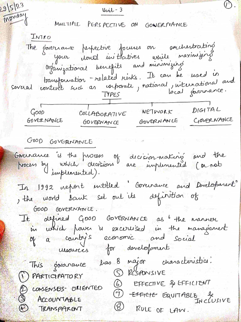 4 Types of Governance - Kamyaa Sharmma - 0944 | PDF
