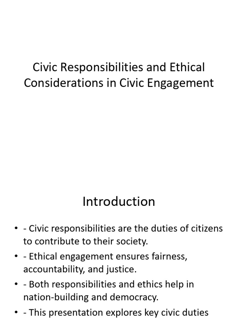 Civic Responsibilities and Ethics Overview | PDF | Civic Engagement | Taxes