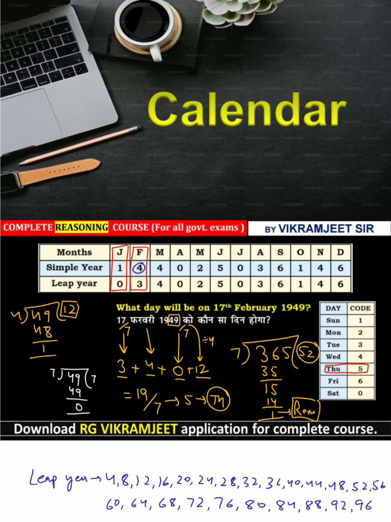 011) Calender (Class Notes) | PDF