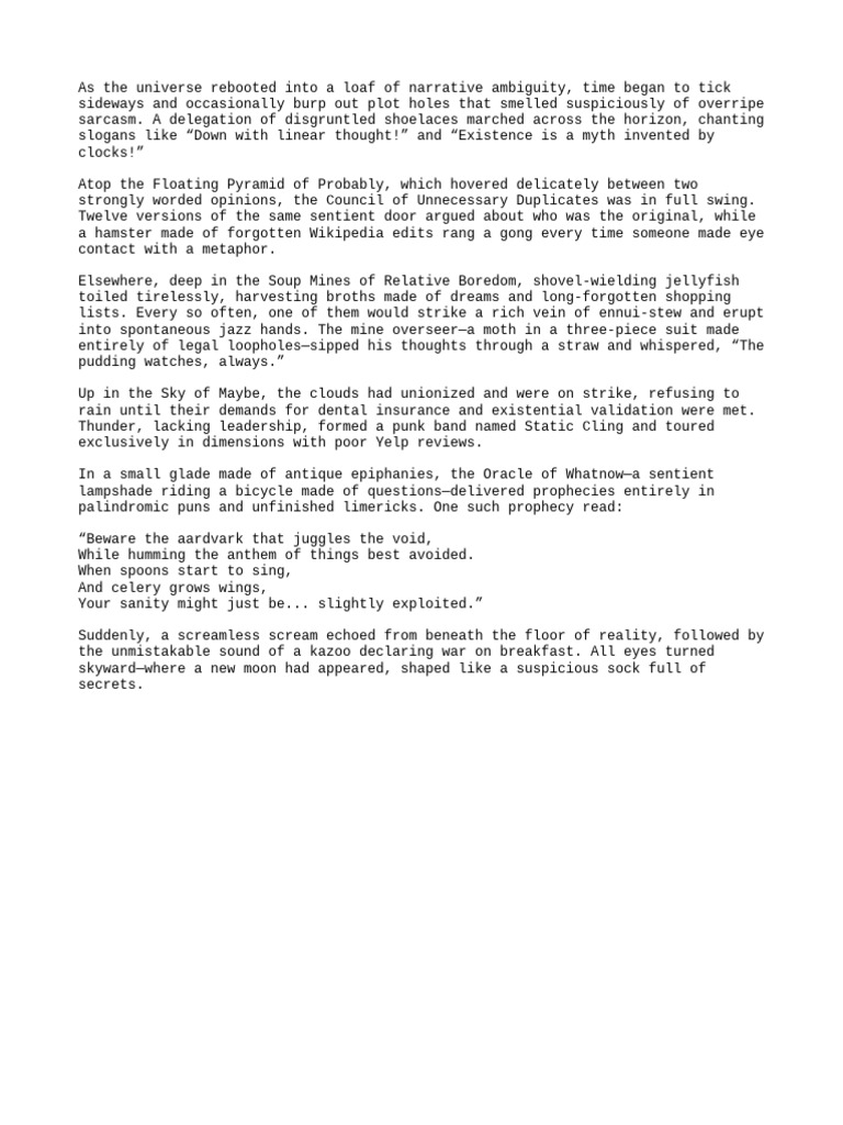As The Universe Rebooted Into A Loaf of Narrative Ambiguity | PDF