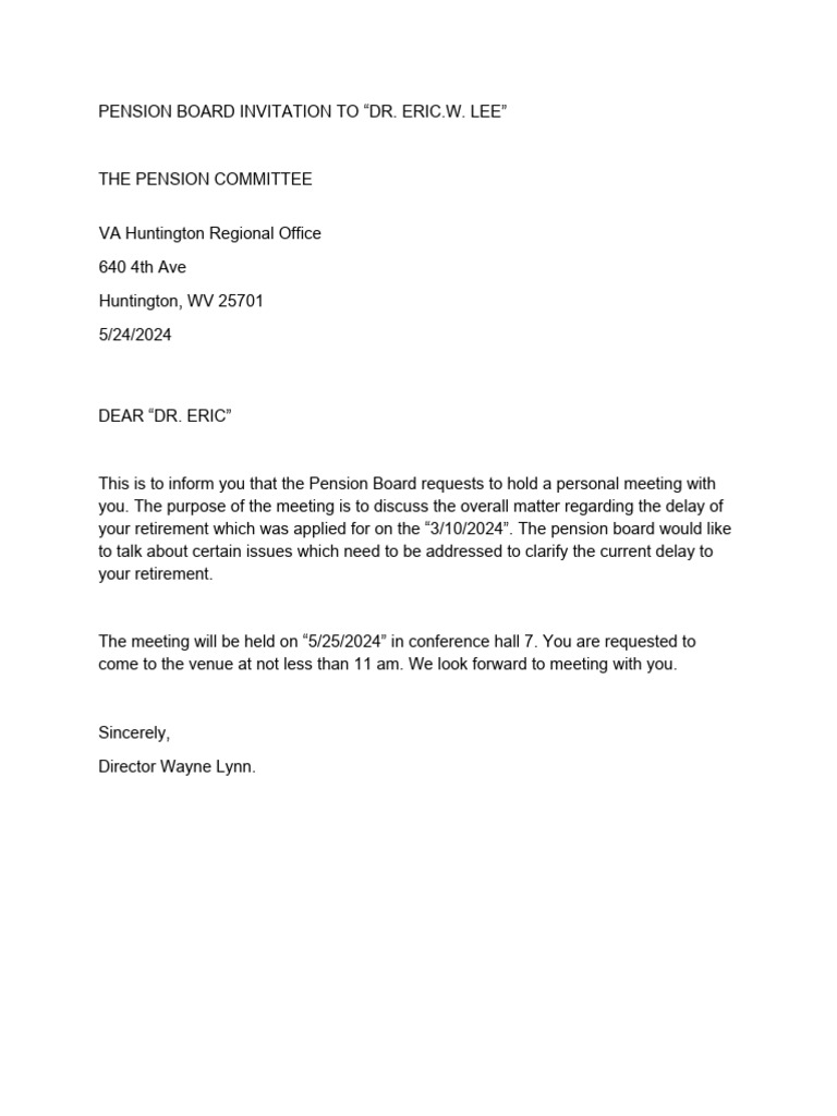 Invitation From Nj Pension Committee | PDF