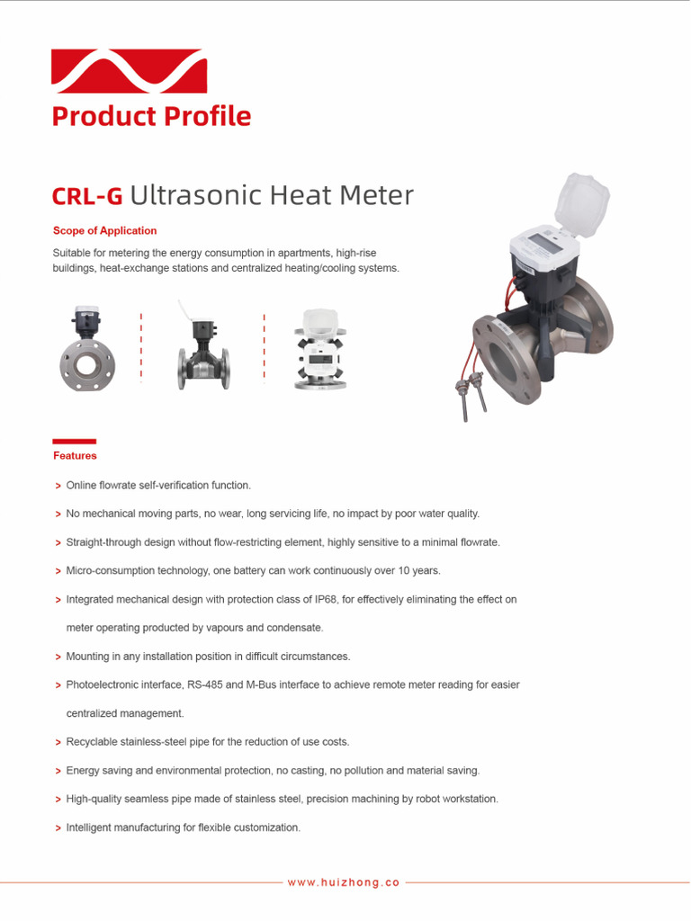 CRL-G Ultrasonic Heat Meter | PDF