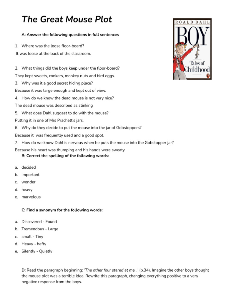 Great Mouse Plot: Questions & Answers | PDF
