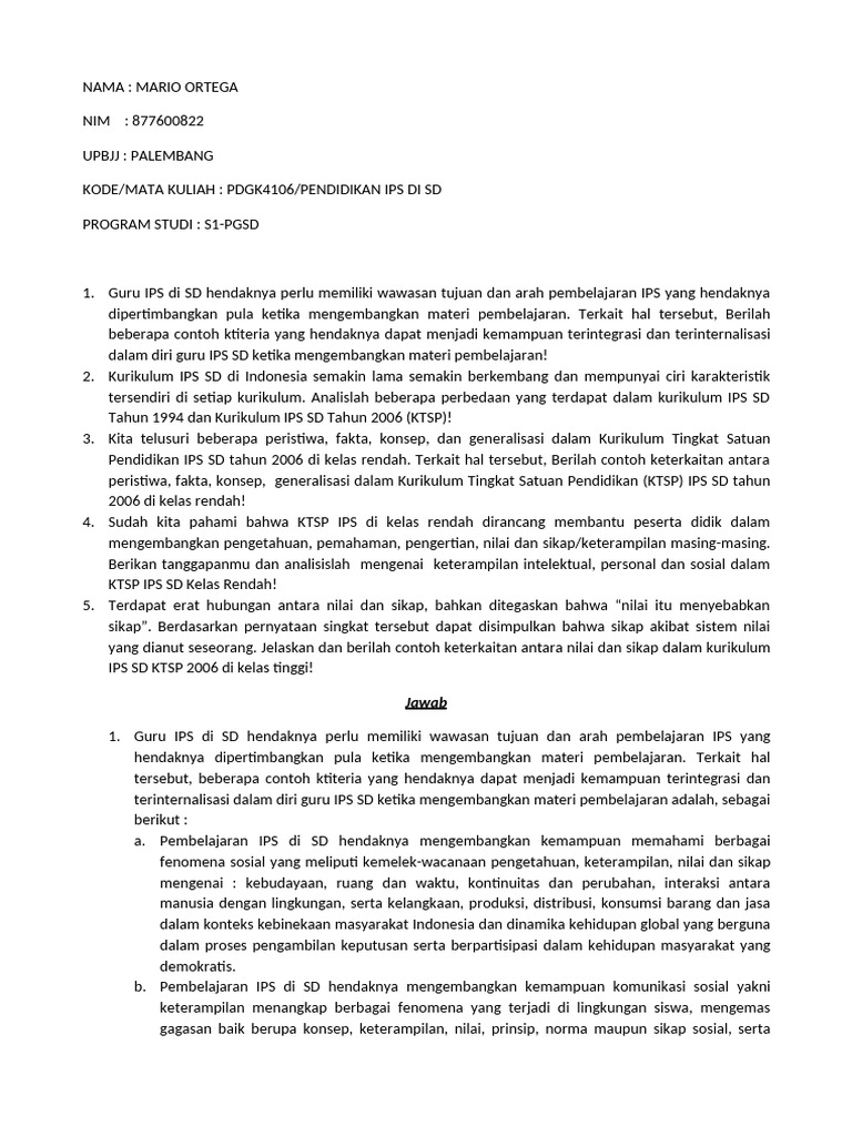 Tugas Ips Mario Ortega | PDF